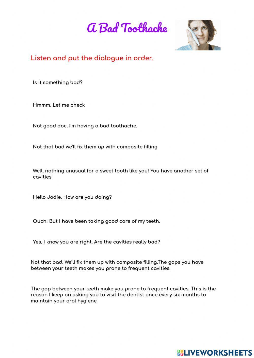 2140973 | A BAD TOOTHACHE | HelloTeacherMou