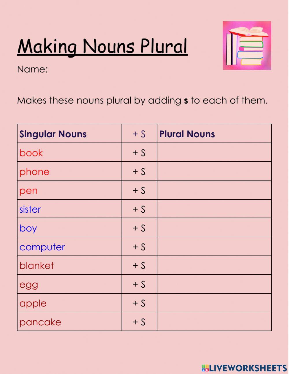 Forming Plural | Free Interactive Worksheets | 2140401