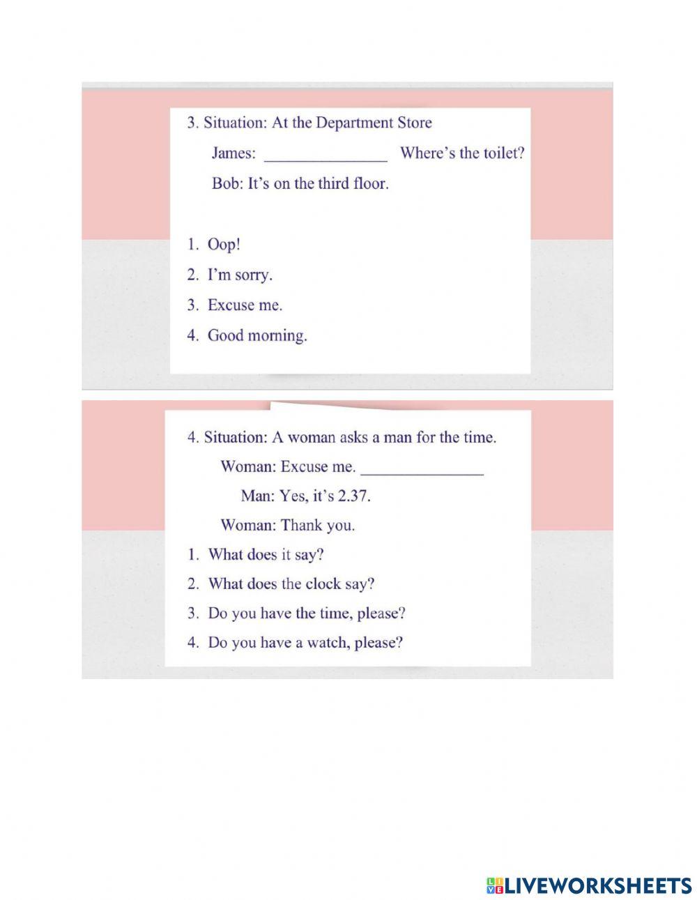 Conversation Test online exercise for | Live Worksheets
