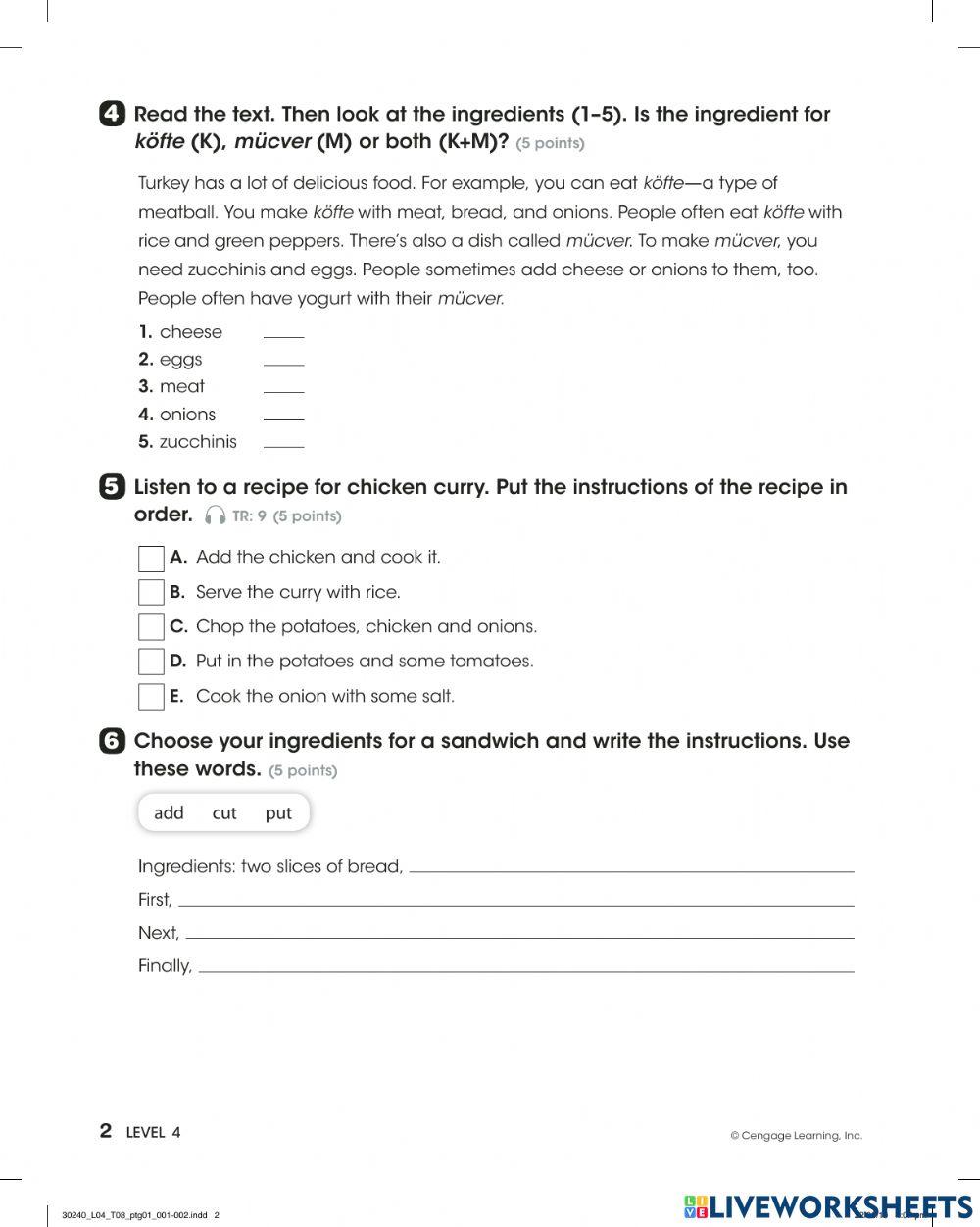 Minitest 8 EX4 activity | Live Worksheets