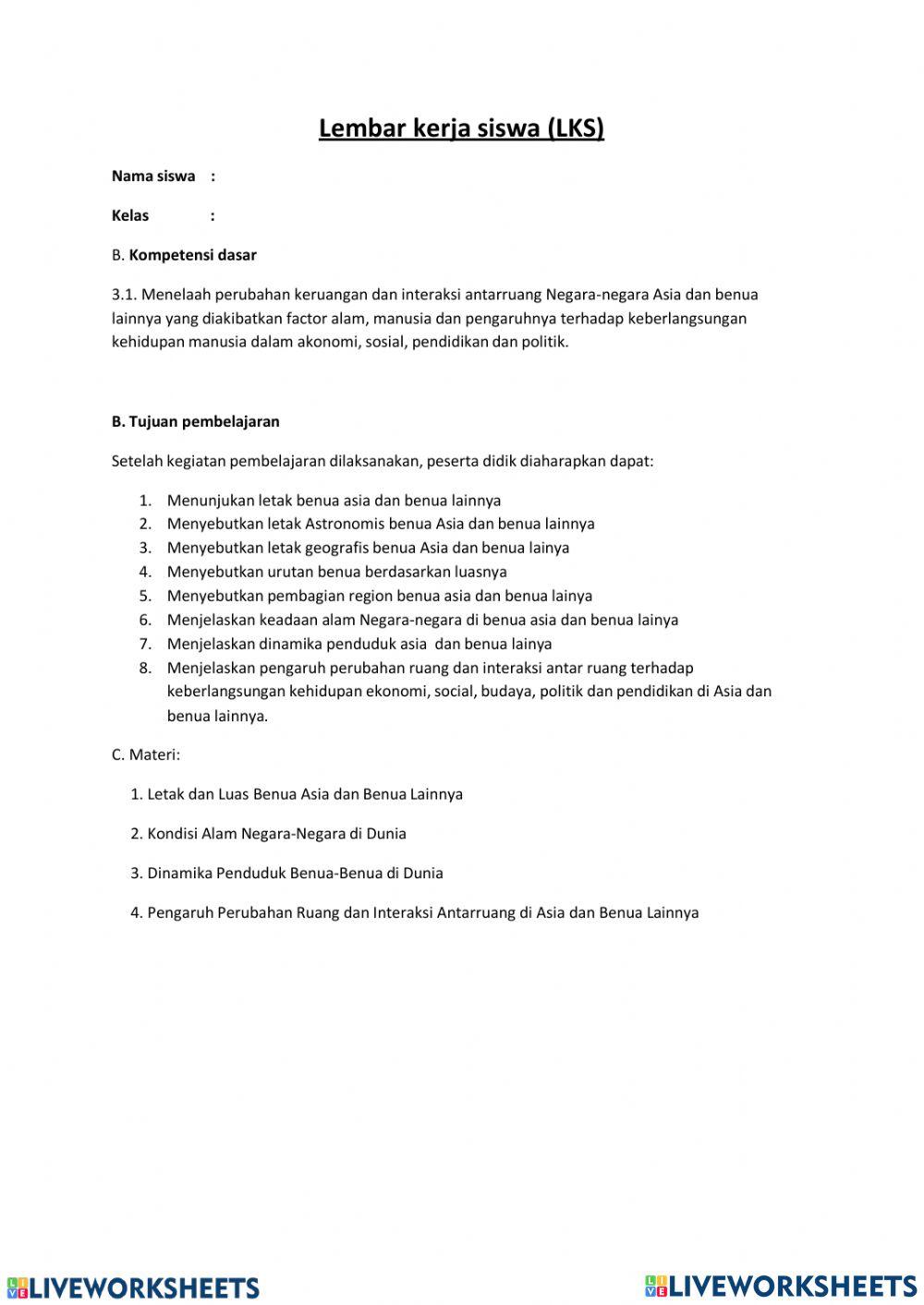 LKPD IPS KELAS 9 | Free Interactive Worksheets | 5355636