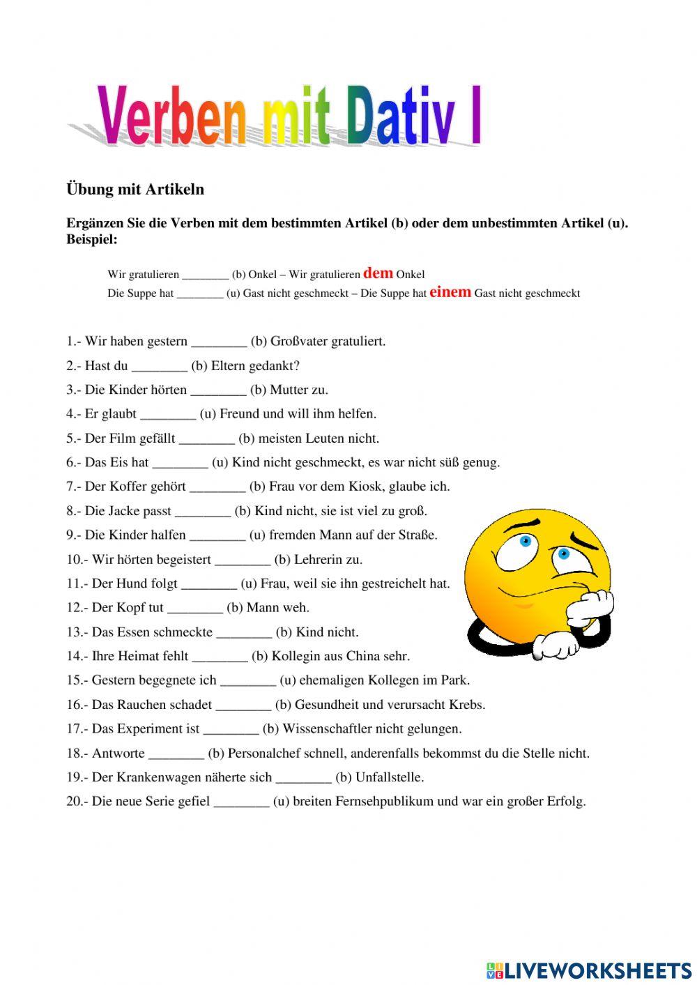 Rektion Der Verben Worksheet Live Worksheets, 51% OFF