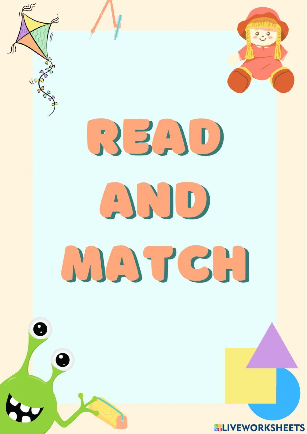 Unit 2: Let's Play (Read and Match) worksheet | Live Worksheets
