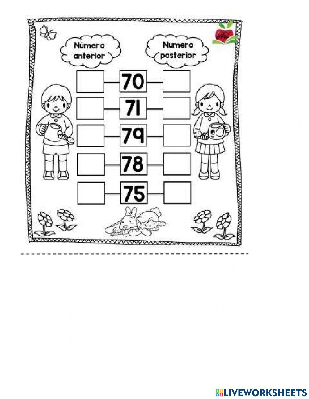 70, 80, 90 worksheet | Live Worksheets