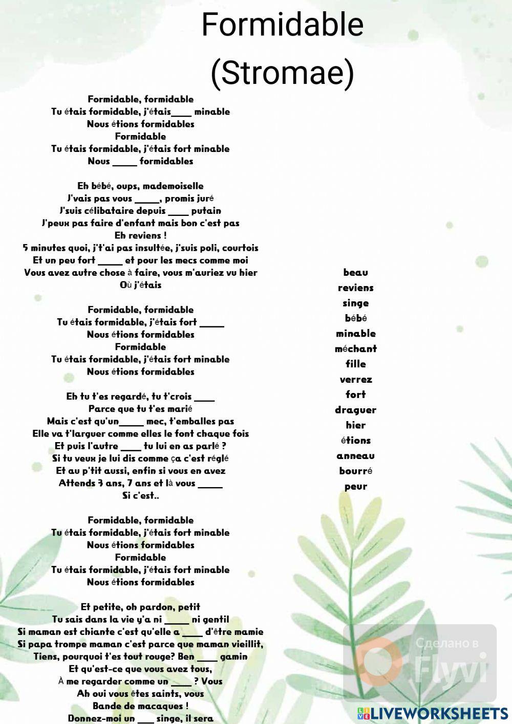 formidable stromae letra