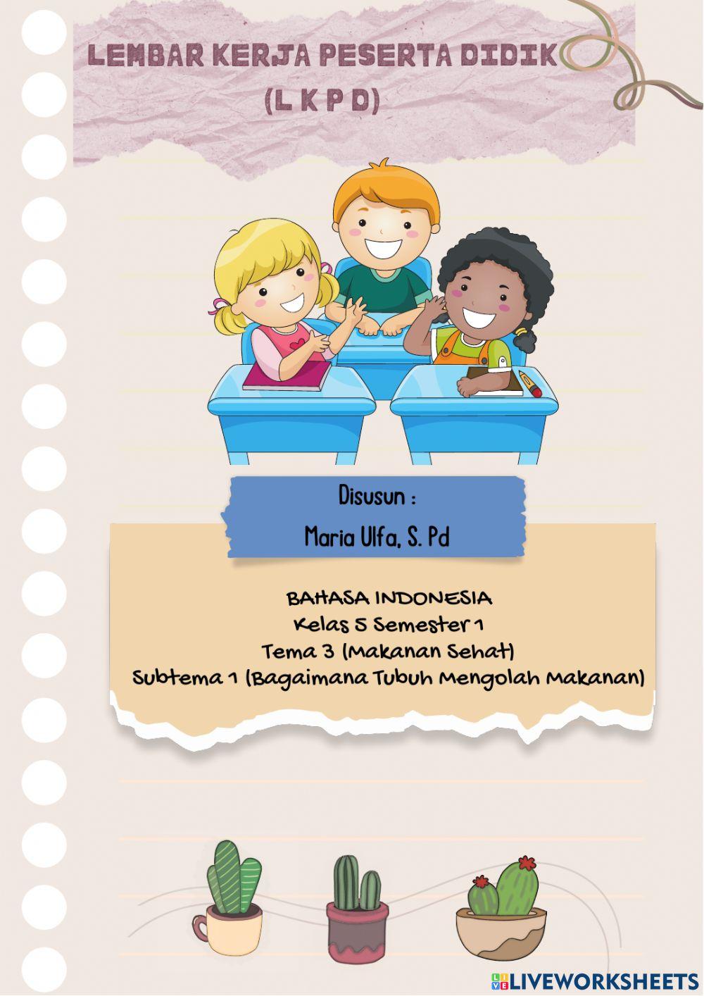 Bahasa Indonesia online exercise for 5 | Live Worksheets