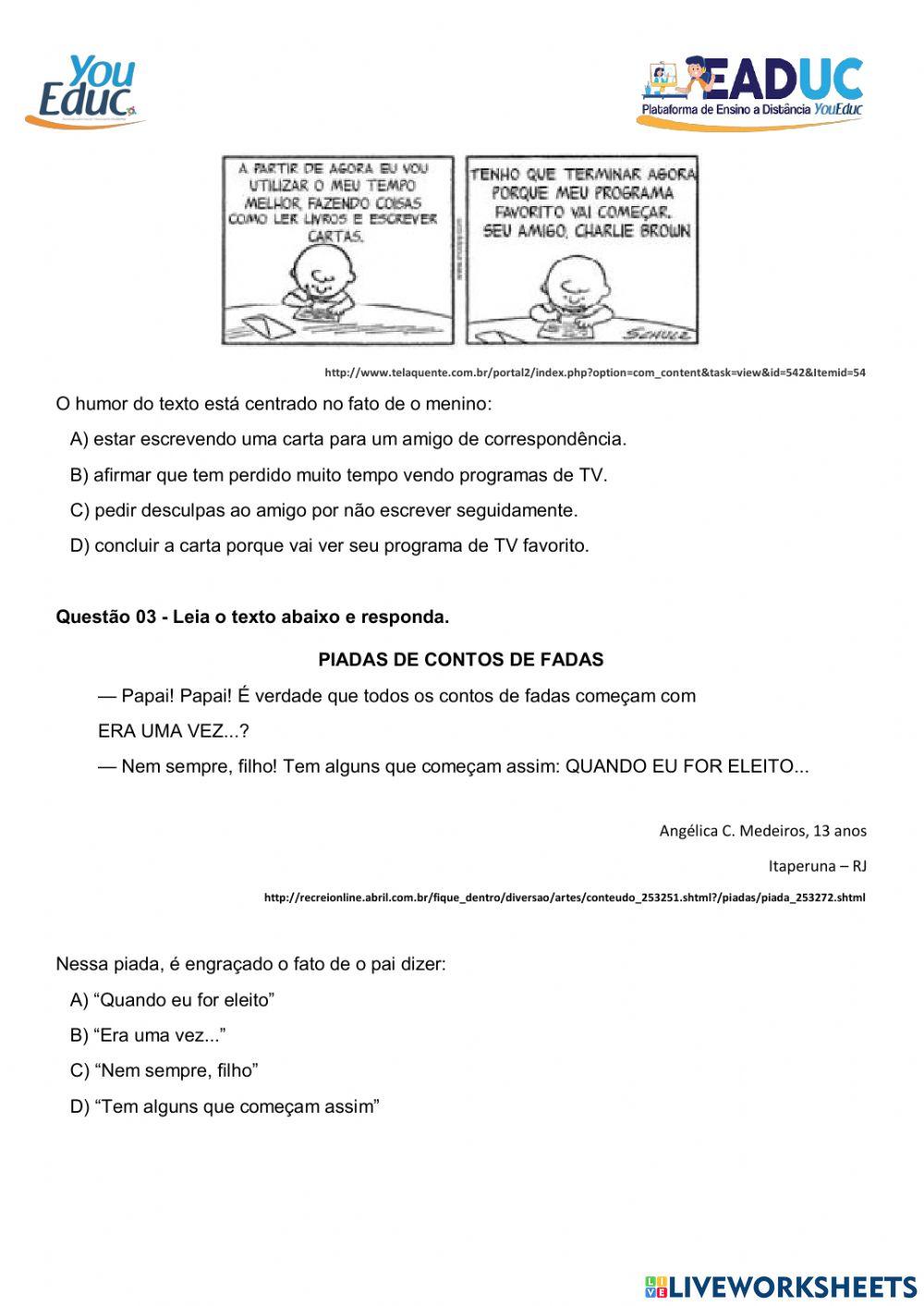 2142741 Língua Portuguesa D16 Identificar Efeitos De