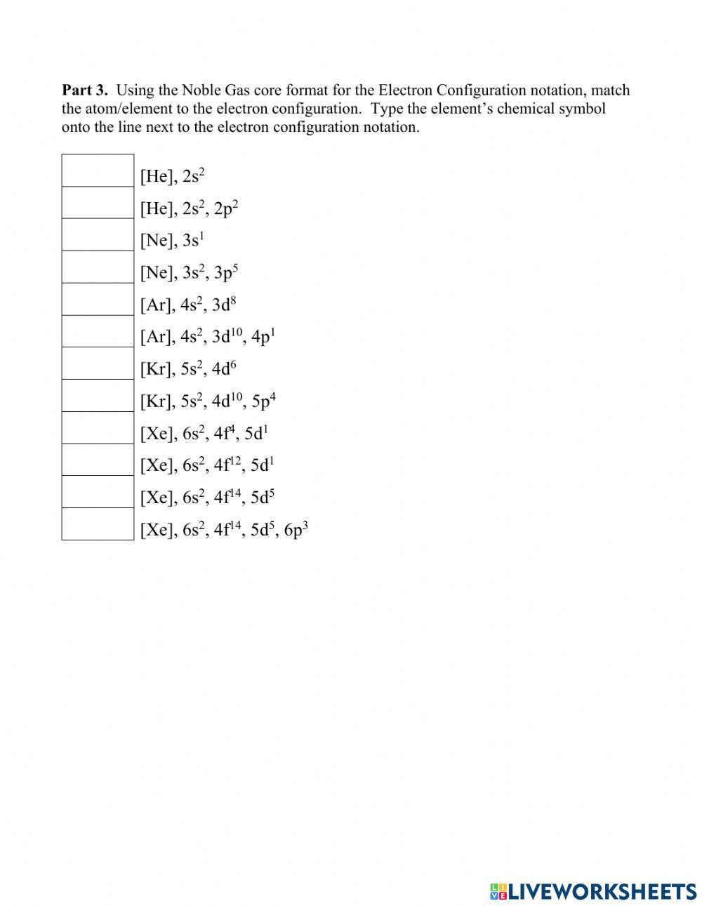 Electron Config… Free Interactive Worksheets 2142890