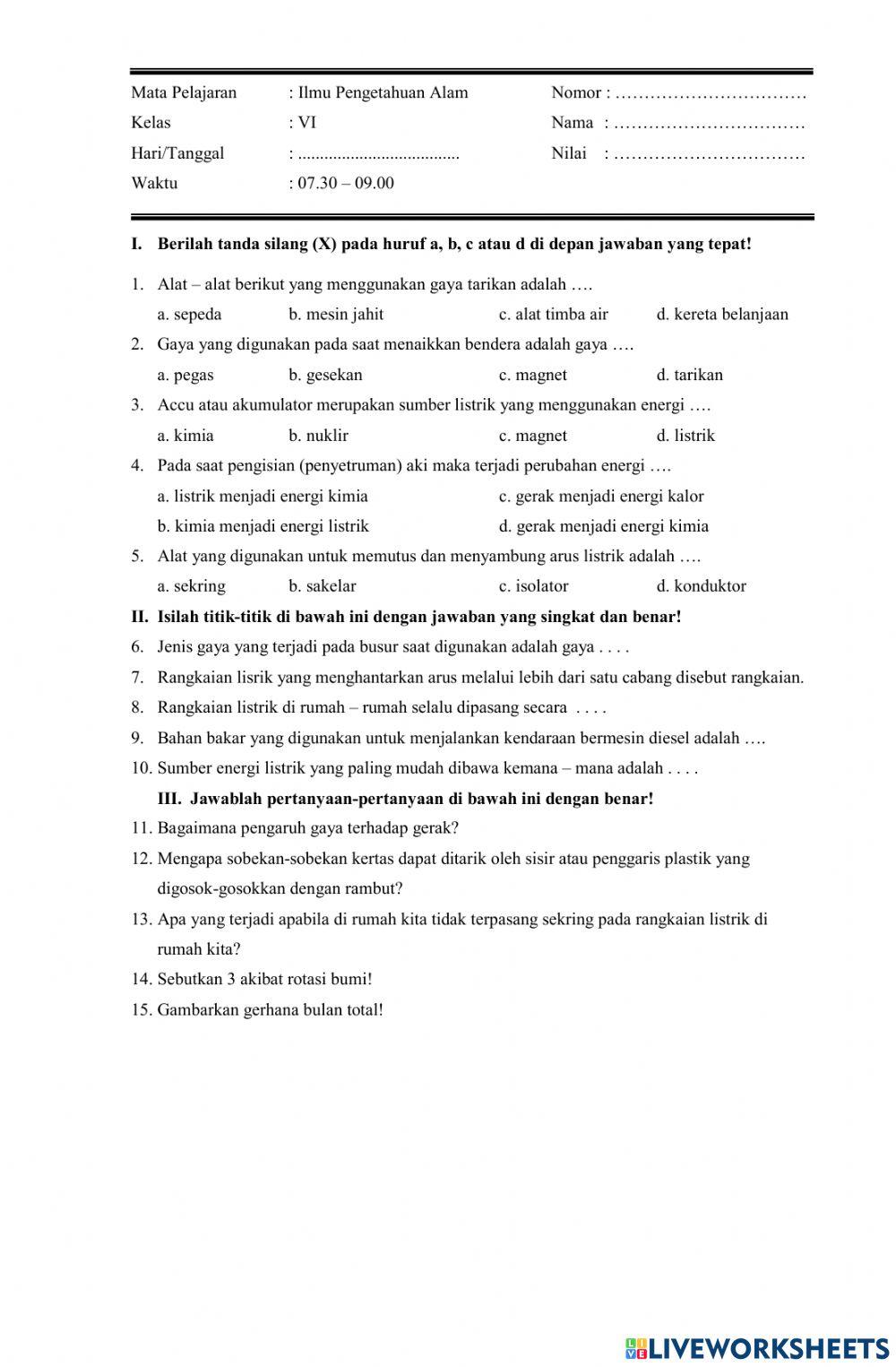 LKPD semua worksheet | Live Worksheets