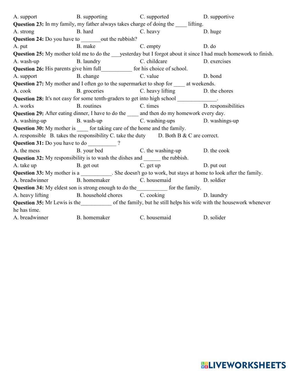 2142953 | Vocabulary unit 1 | Dung Nguyen