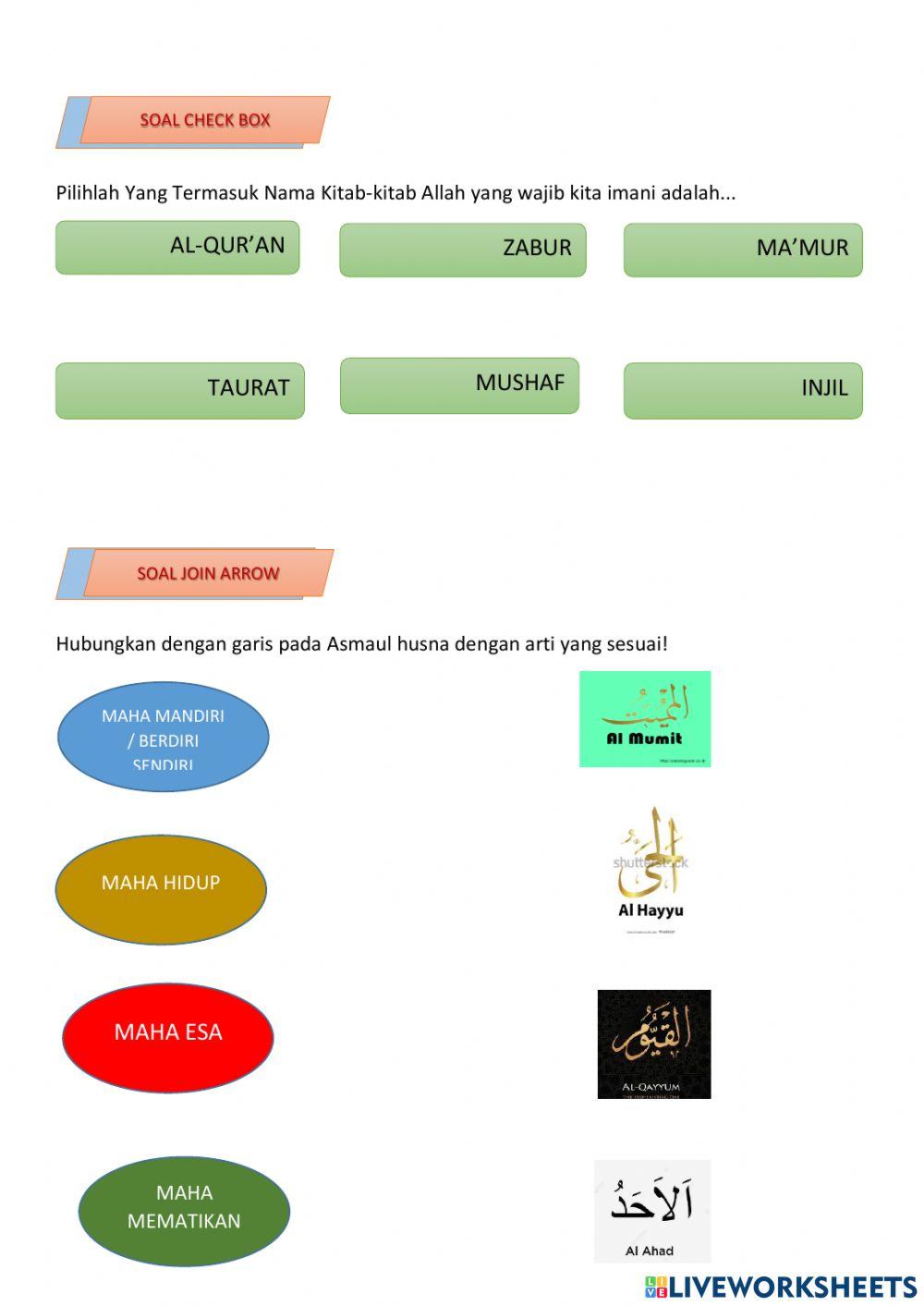 Mengenal Nama Allah Dan Kitab-Nya Worksheet Live Worksheets, 51% OFF