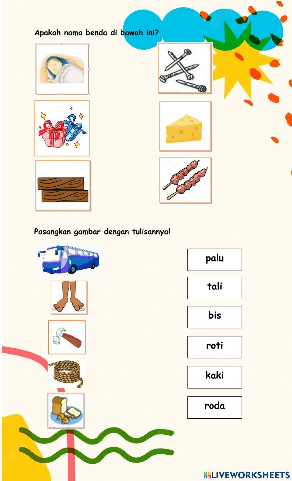 Nama benda | Free Interactive Worksheets | 2143096