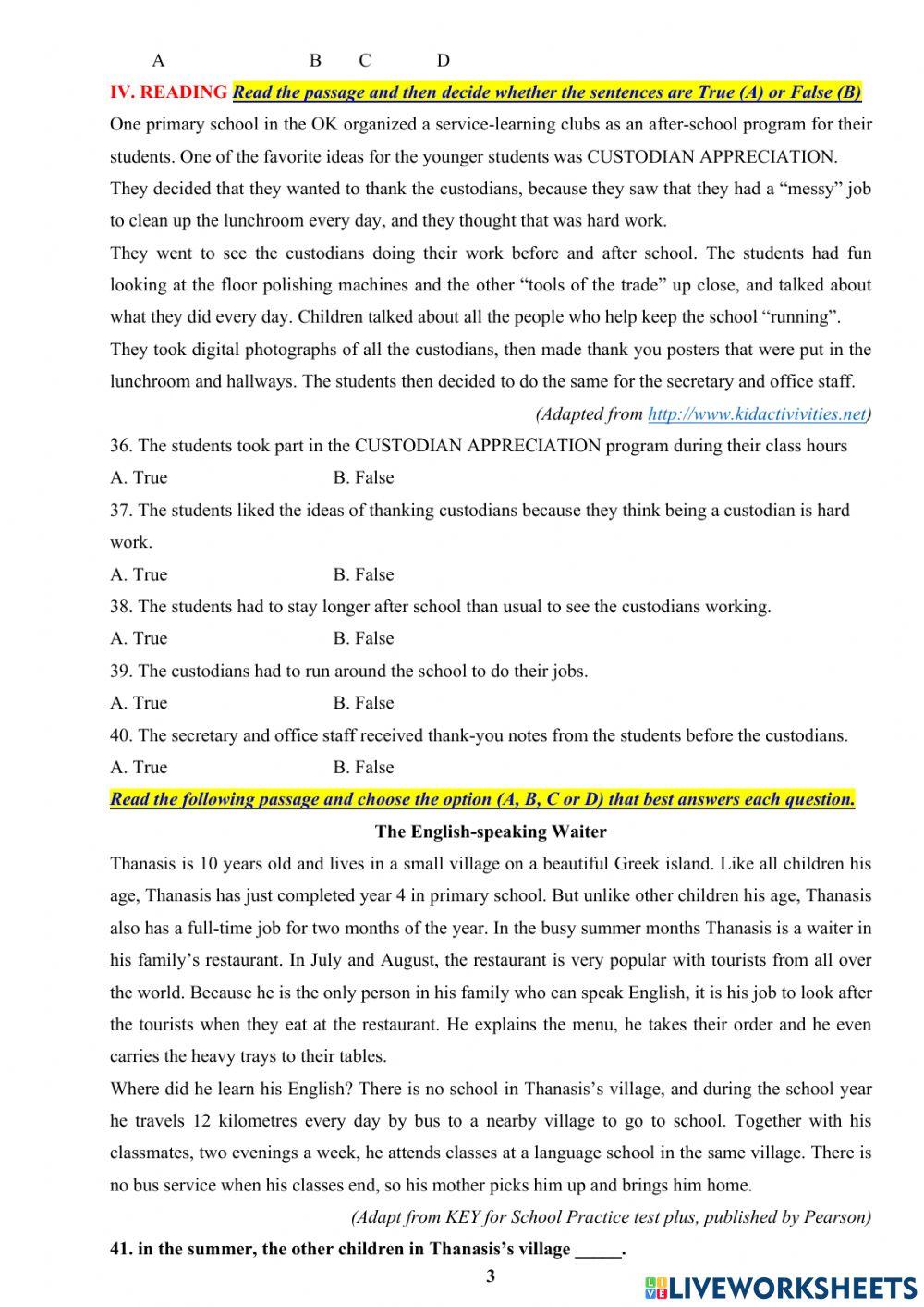G7-review u3 gk1 tn 50c worksheet | Live Worksheets