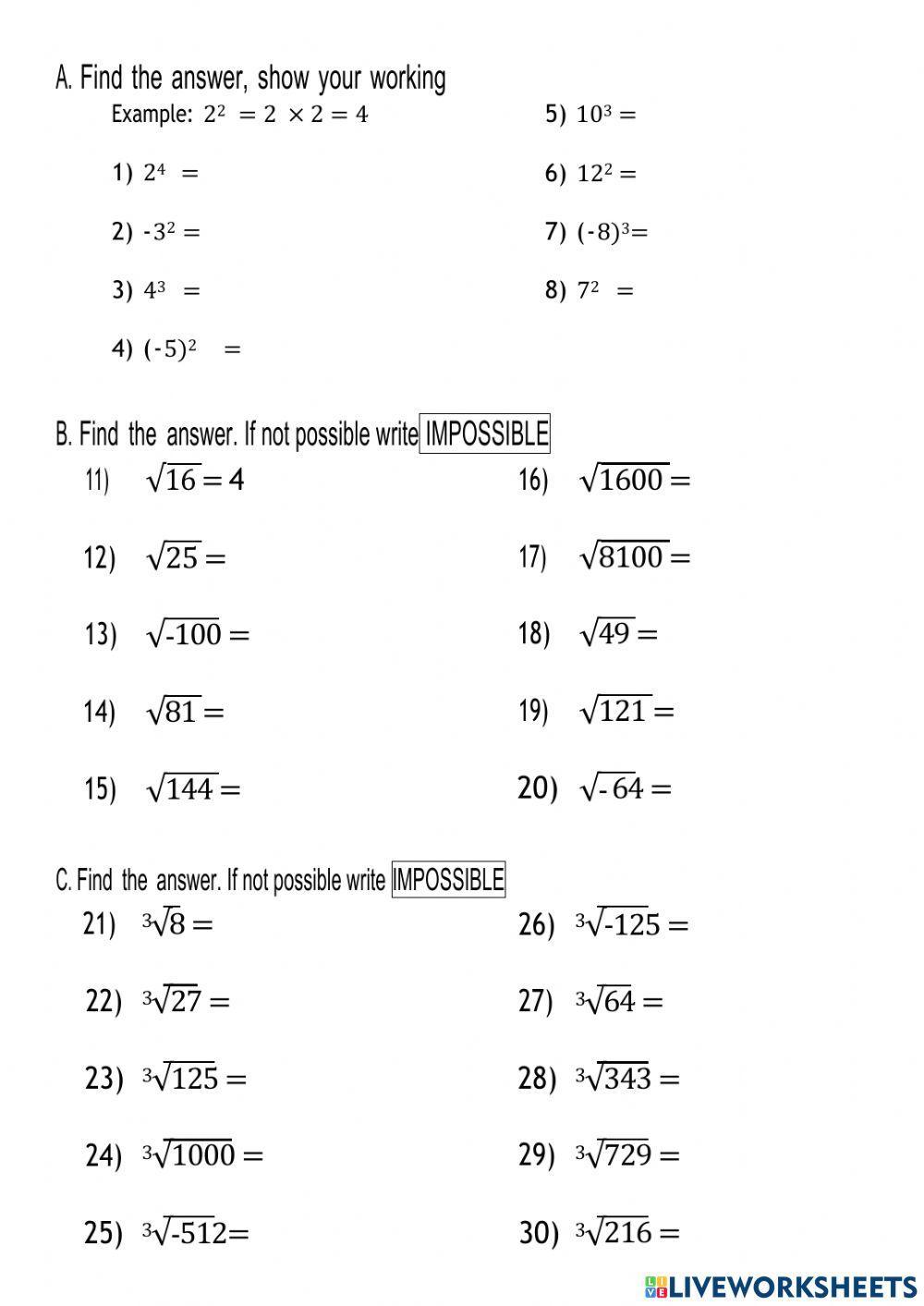 2143479 Square And Cube Roots GCBmathworksheets 2143479 Square And Cube Roots GCBmathworksheets