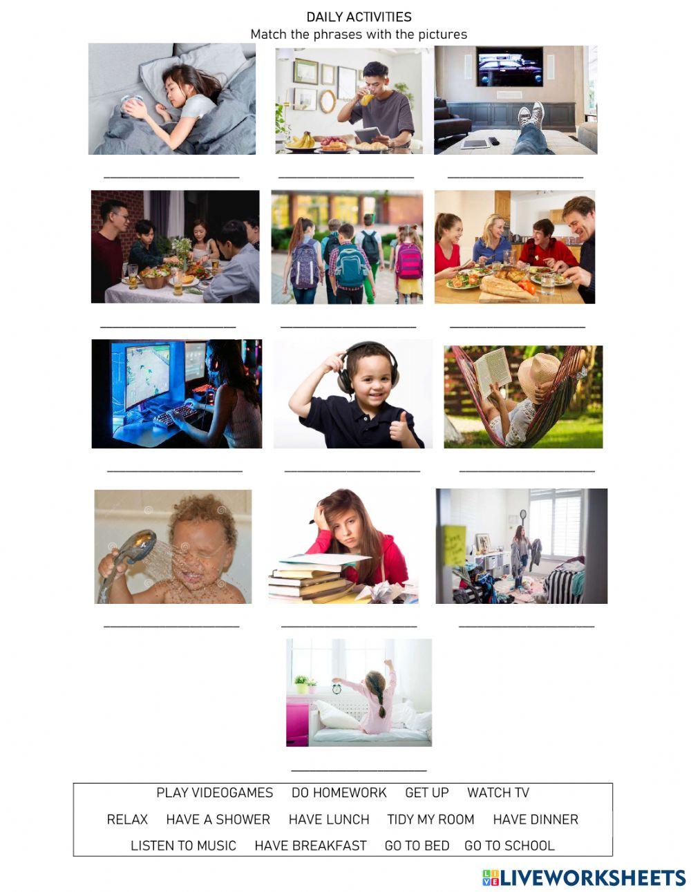 Daily routines 2144578 | caro2881 | Live Worksheets