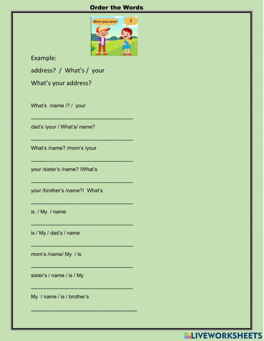 What's your name order words 2144580 | Raul Martinez