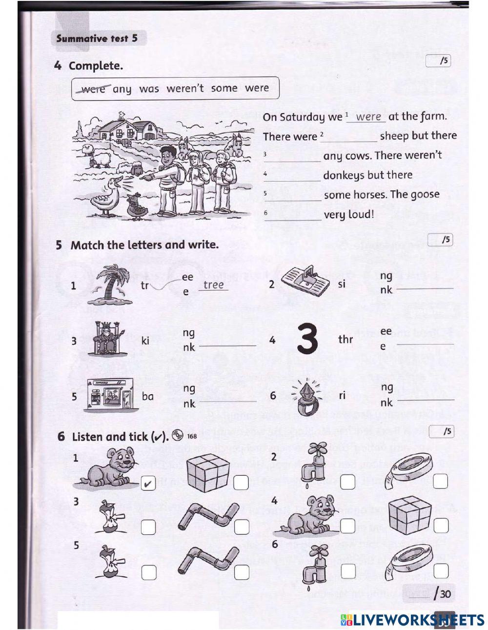 2145114 | Sum test 5 | Trịnh Thùy Dương | LiveWorksheets