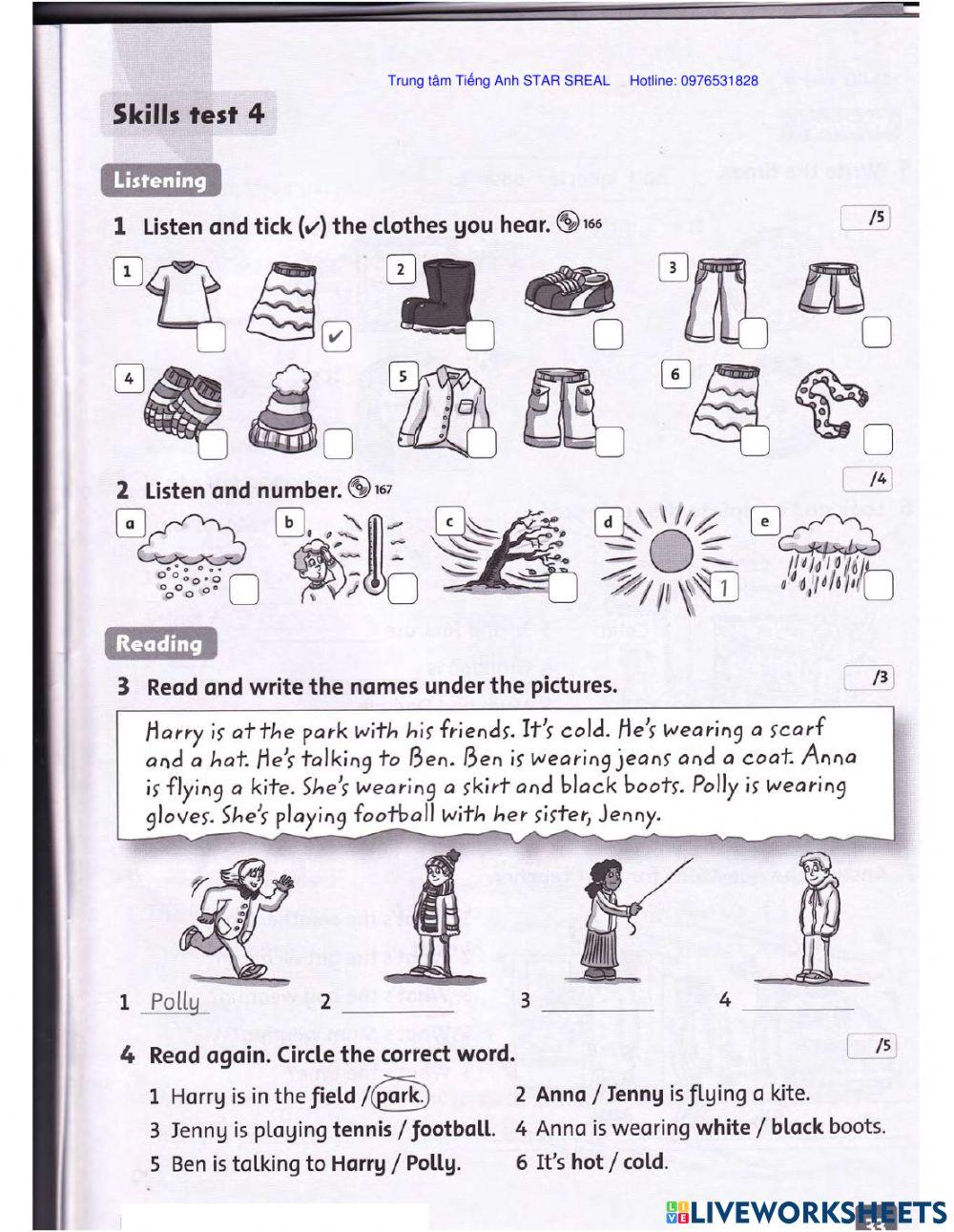 Skill test 4 worksheet | Live Worksheets