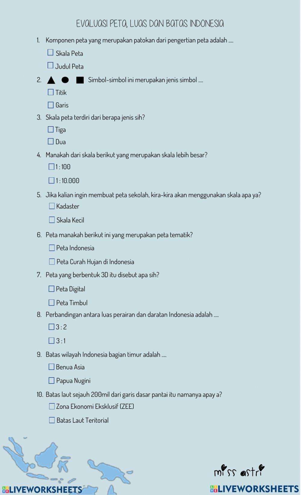 Peta online exercise | Live Worksheets