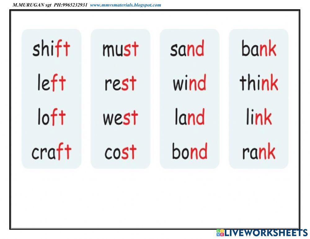 English phonic read interactive worksheet | Live Worksheets