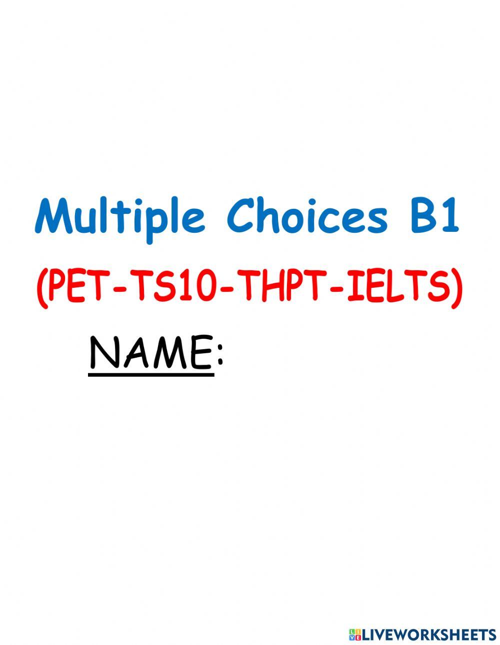 Multiple-B1 worksheet | Live Worksheets