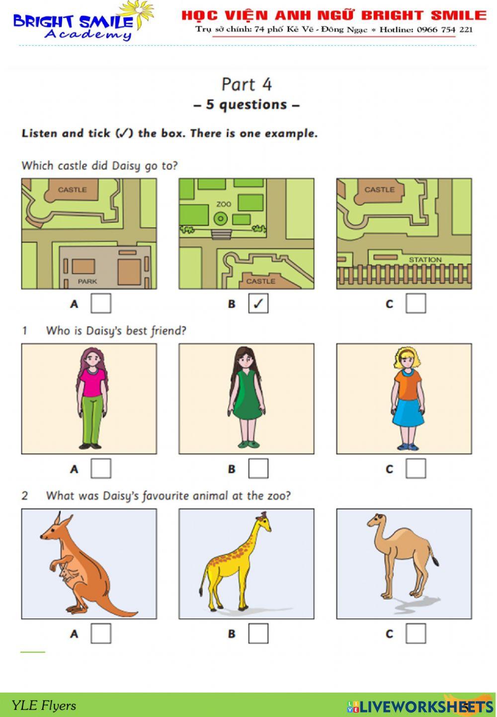 FLYERS MOCK TEST 3 - LISTENING 2433650 | Bright_Smile