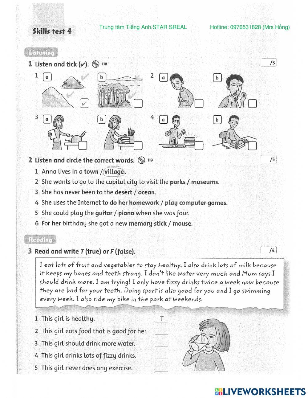 Skills 4 -Fa4 worksheet | Live Worksheets
