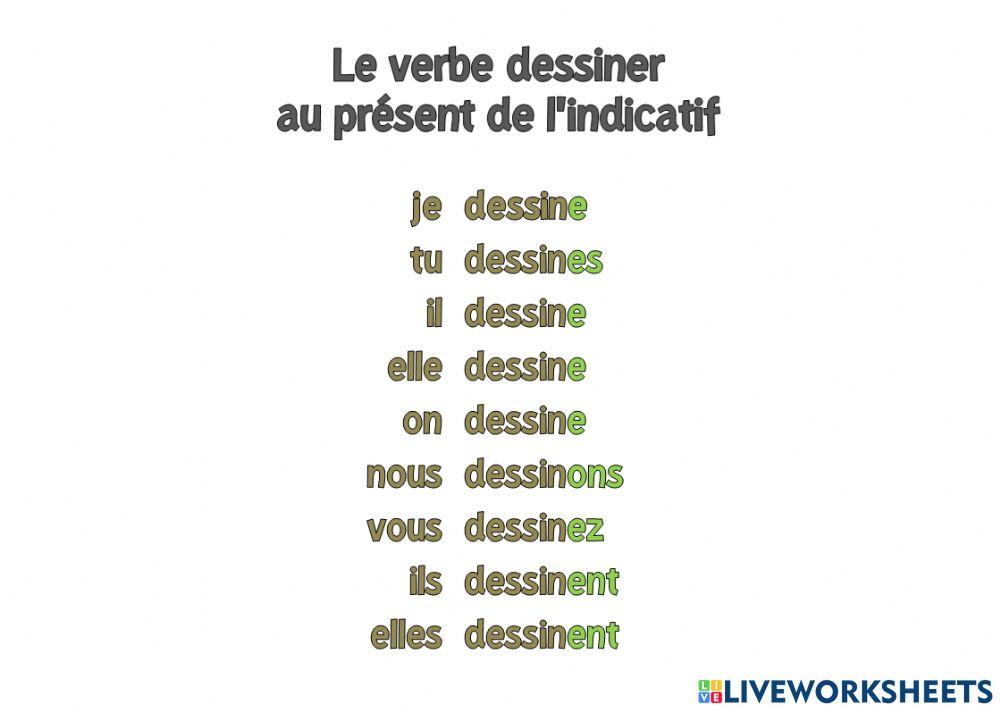 4158626 | le verbe dessiner au présent de l'indicatif
