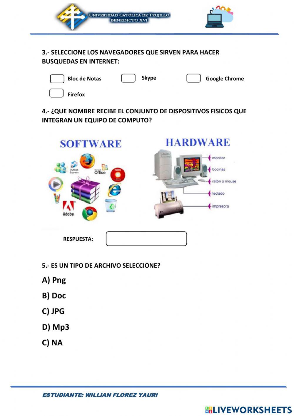 Practicando computacion worksheet | Live Worksheets