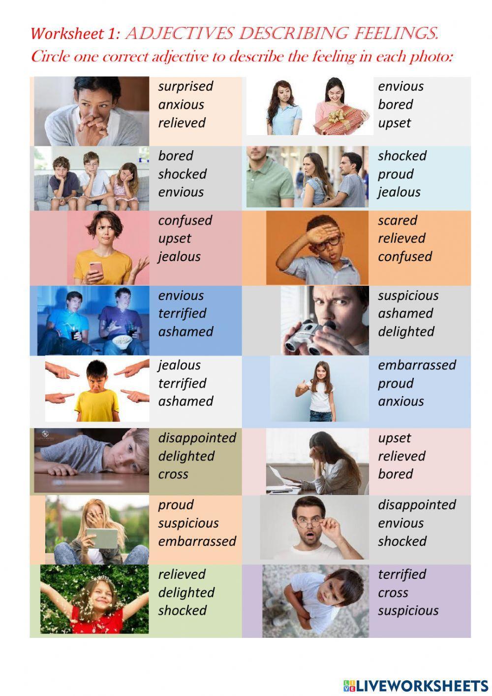 Unit 1 - Feeling | Free Interactive Worksheets | 2146286