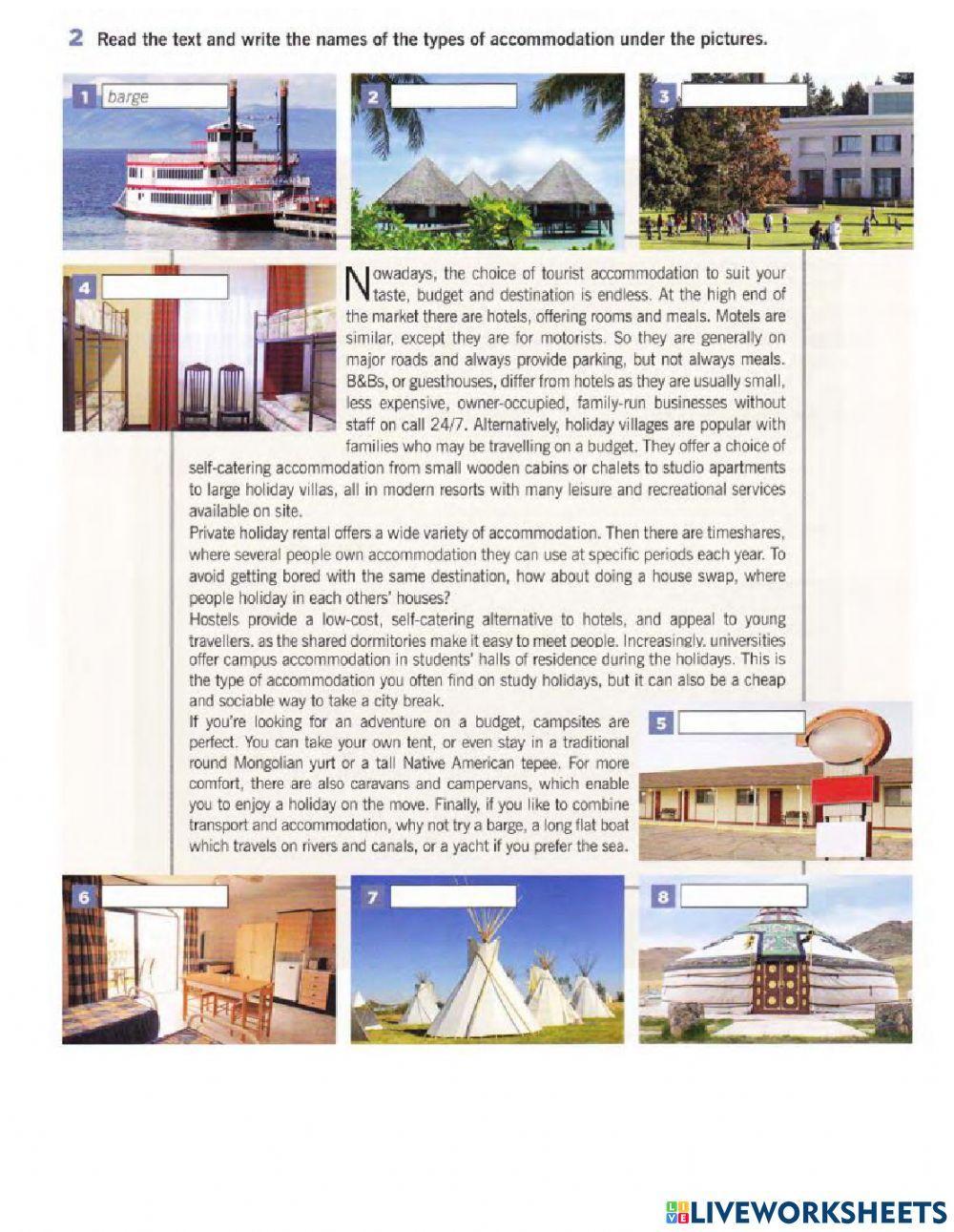 2147058 | Types of accommodations matching activitivity