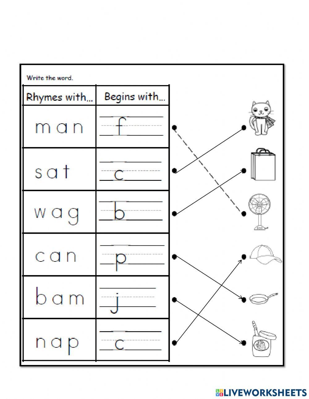 Rhyming Words | Free Interactive Worksheets | 2147437