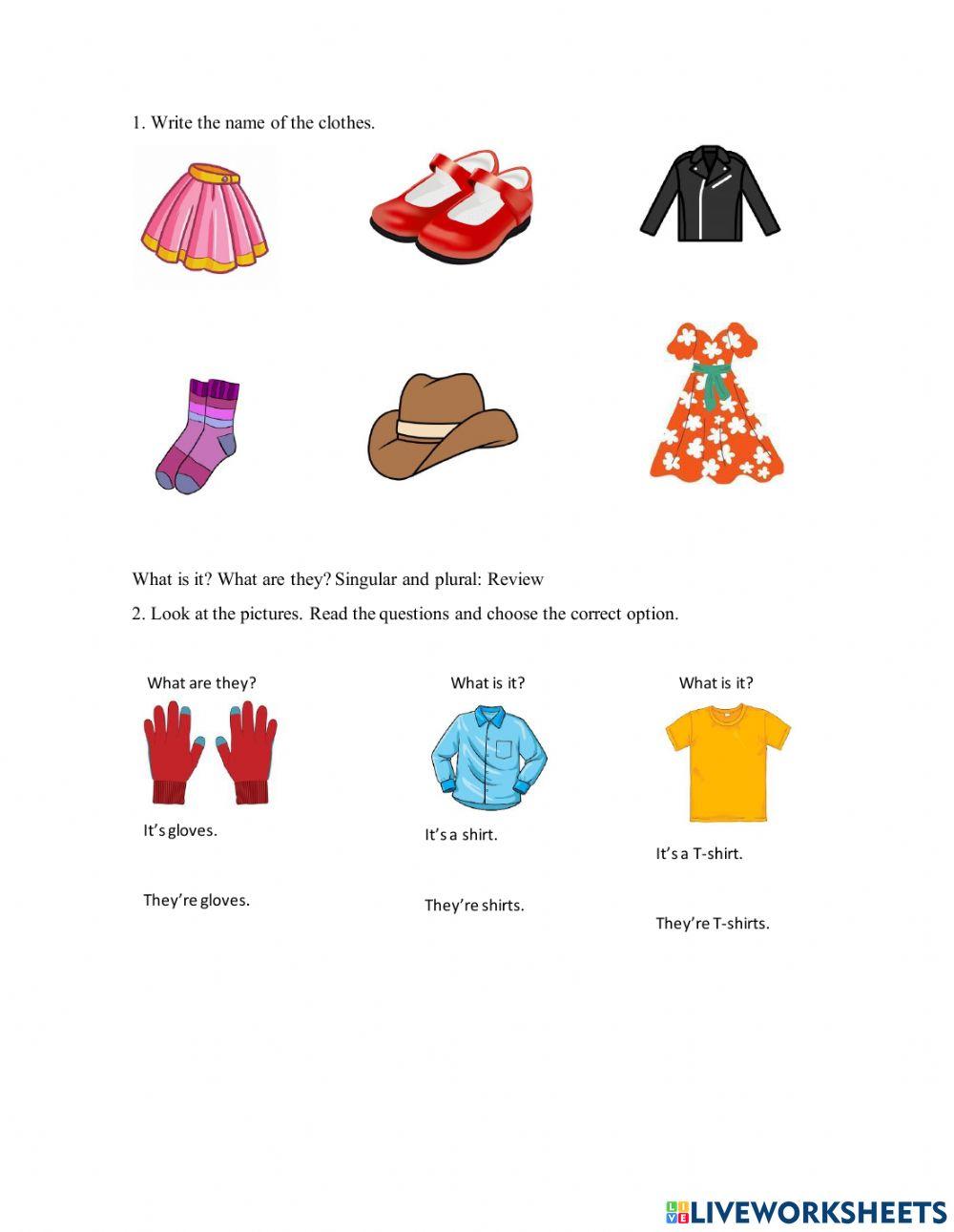 Clothes | Free Interactive Worksheets | 2147724