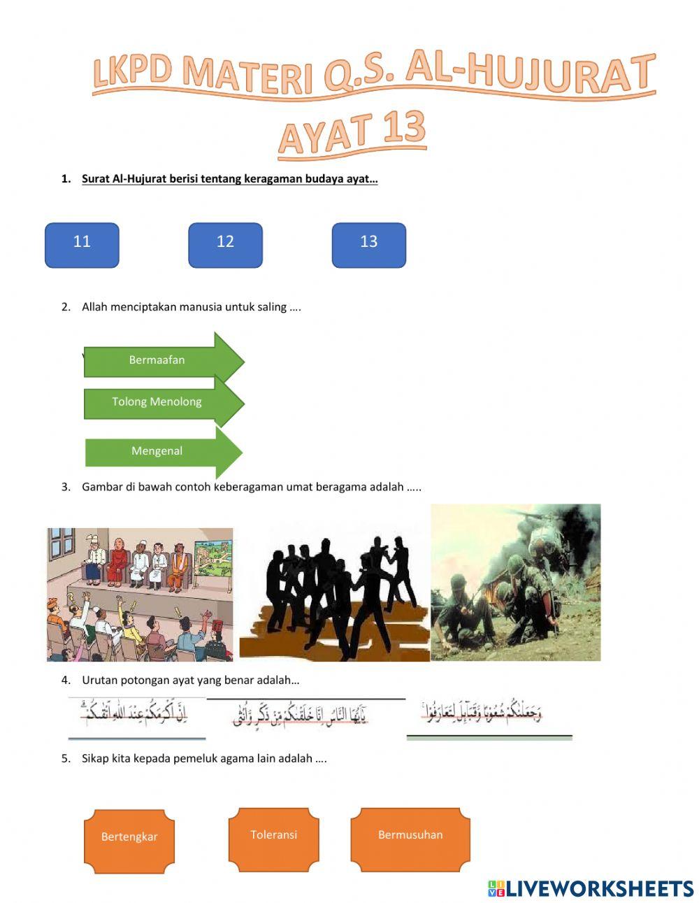 Lkpd Surah Al Hujurat Ayat 13 2147790 Atiq1993 Live