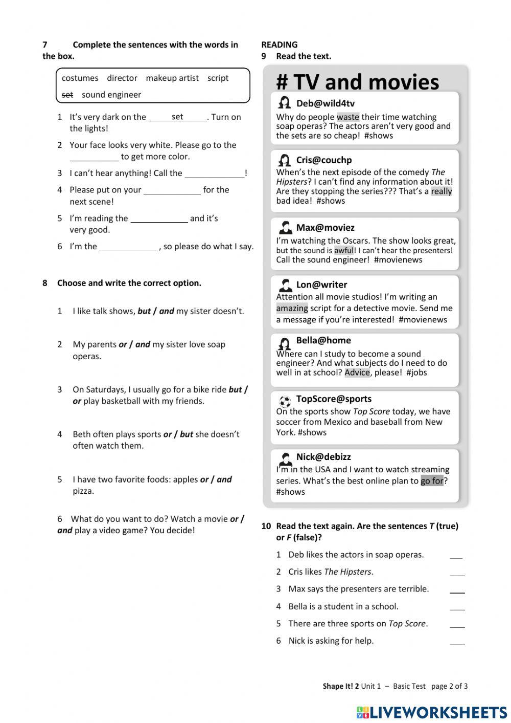 Shape it 2 Test… | Free Interactive Worksheets | 2435389