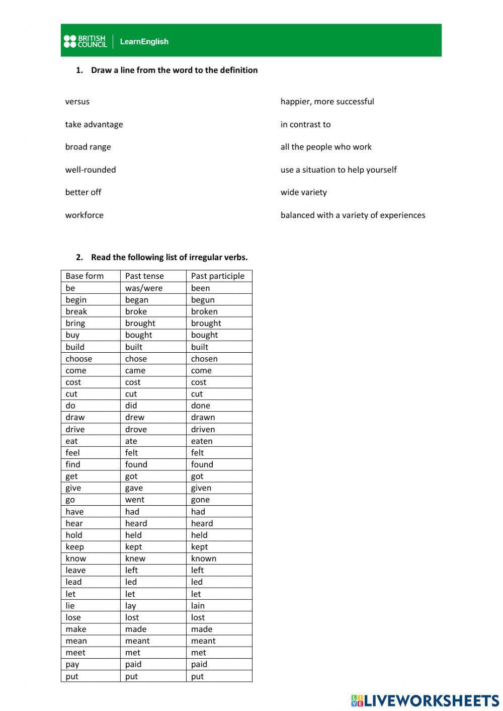 3T - TTS - Grammar and Vocabulary Practice online exercise for | Live ...