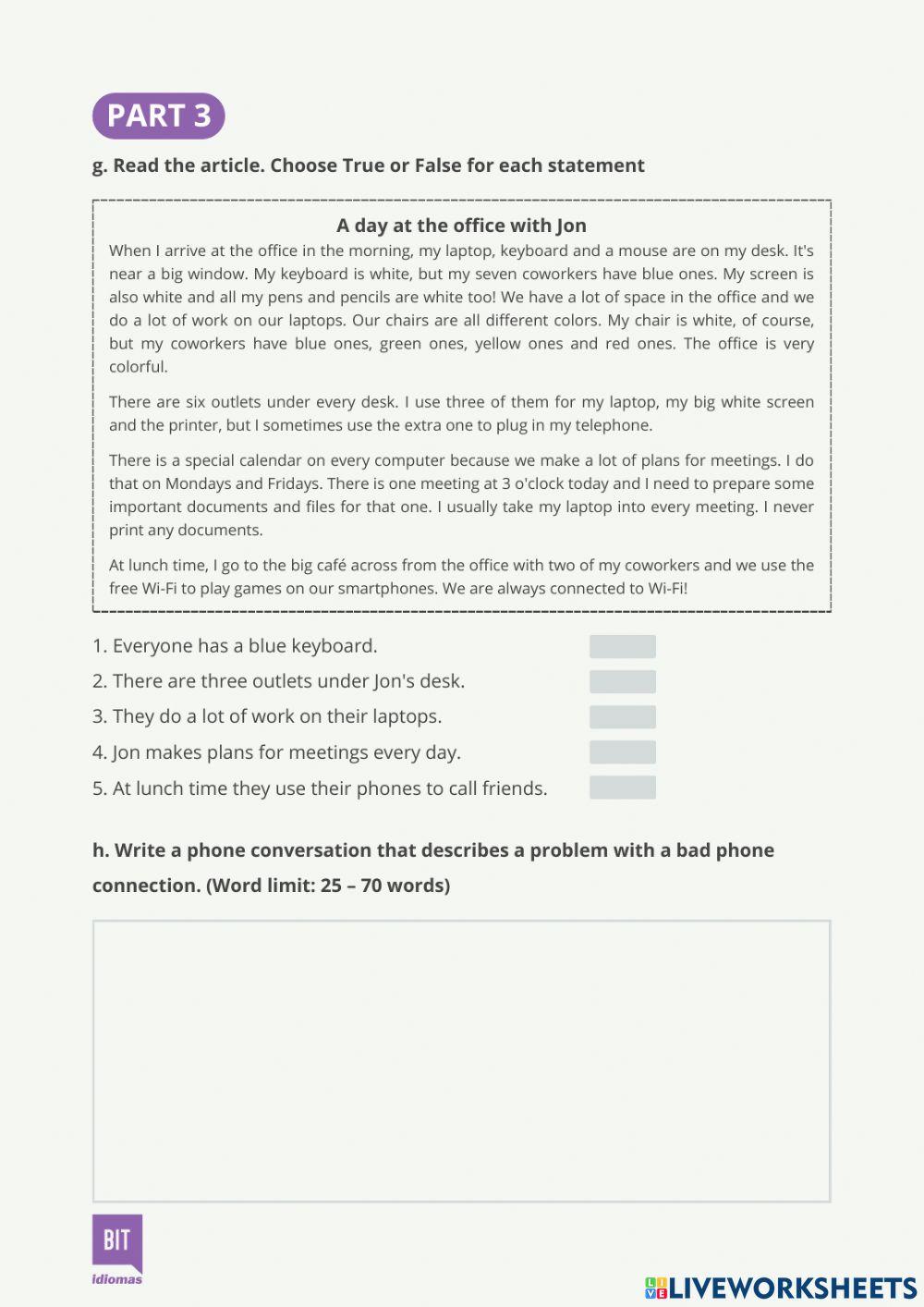 EVOLVE 2 - BASIC 7 - FINAL EXAM - PART 3 2870240 | Centro