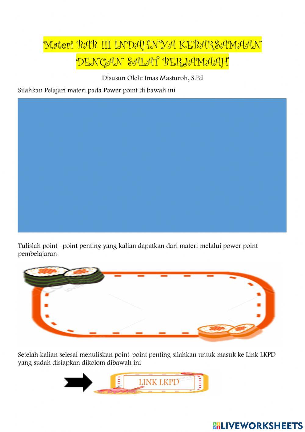 Shalat exercise | Live Worksheets