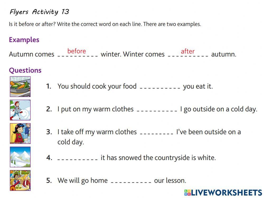 Flyers Activity 13 online exercise for | Live Worksheets
