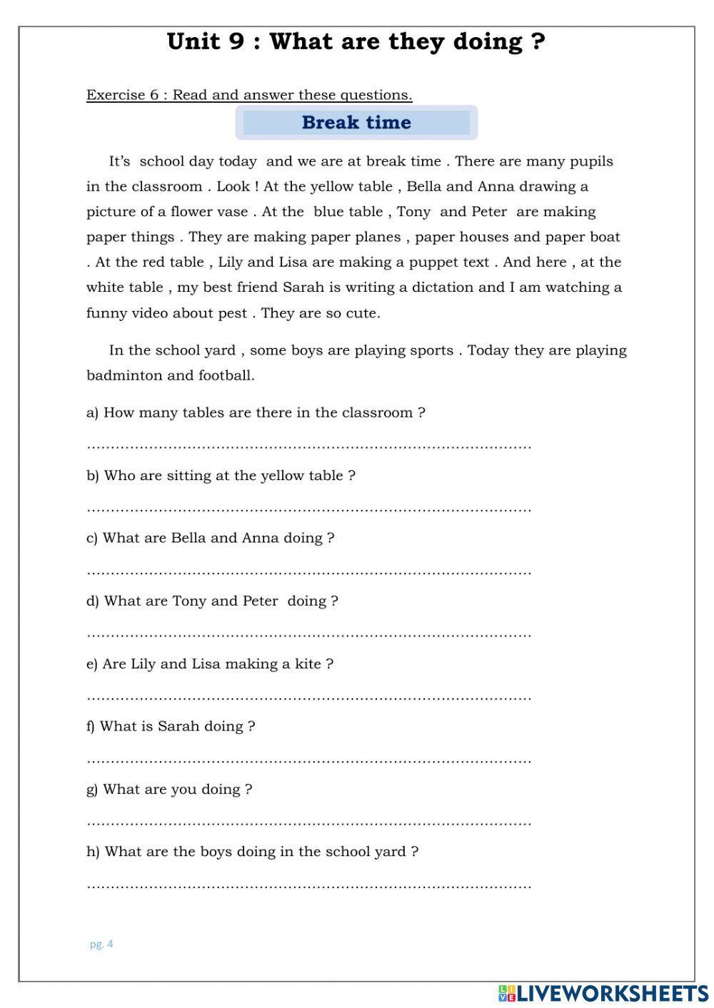 Grade 4 - unit 9 interactive worksheet | Live Worksheets