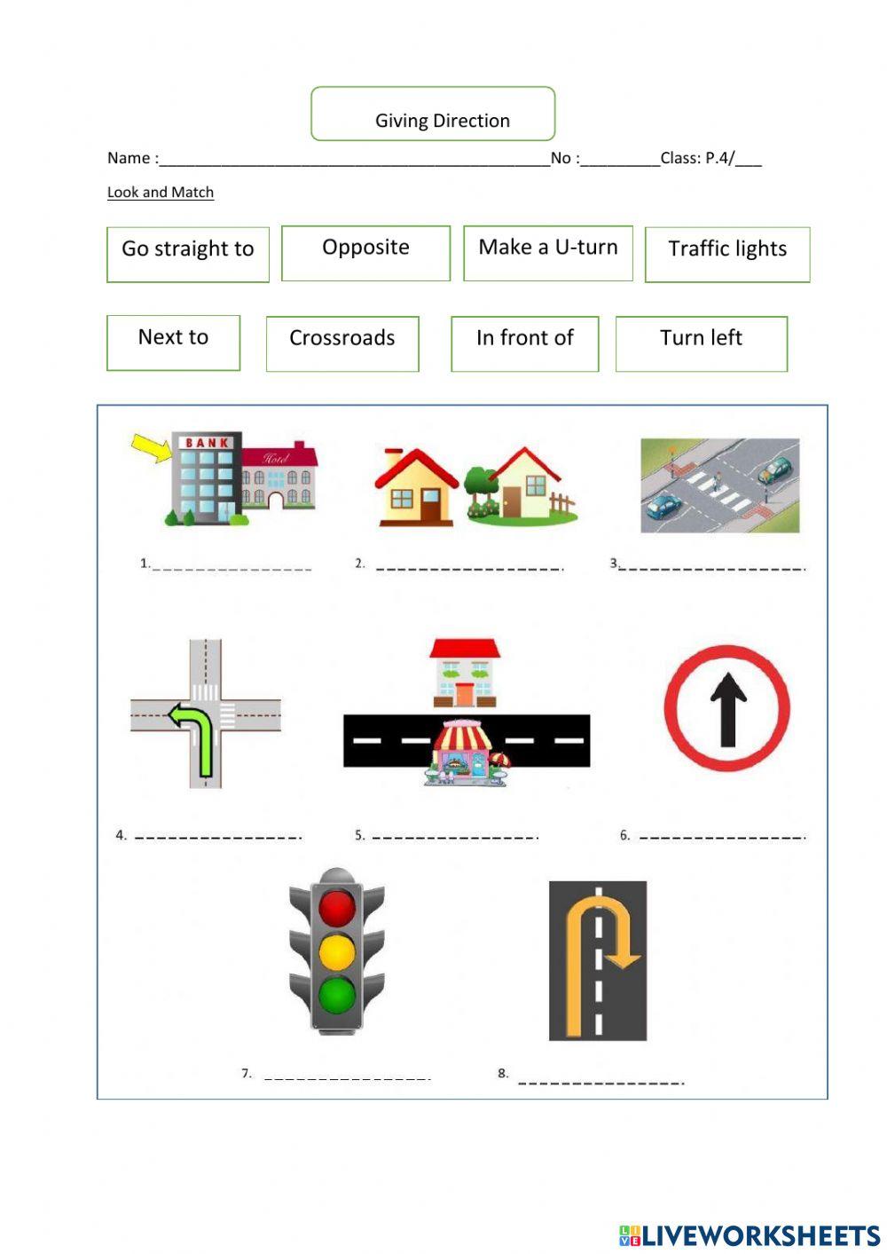 direction 4120309 | วาสนา เลิศไกร | Live Worksheets
