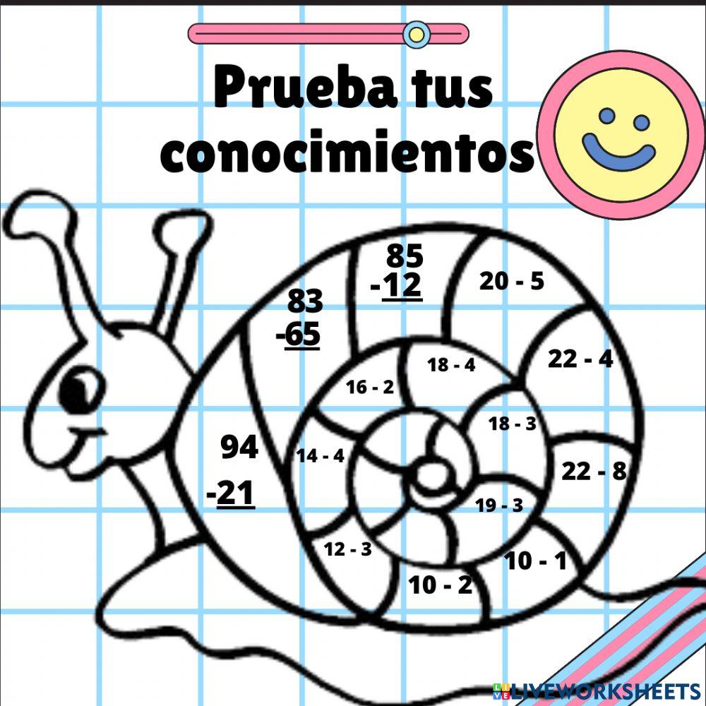 Restas sencillas interactive exercise | Live Worksheets