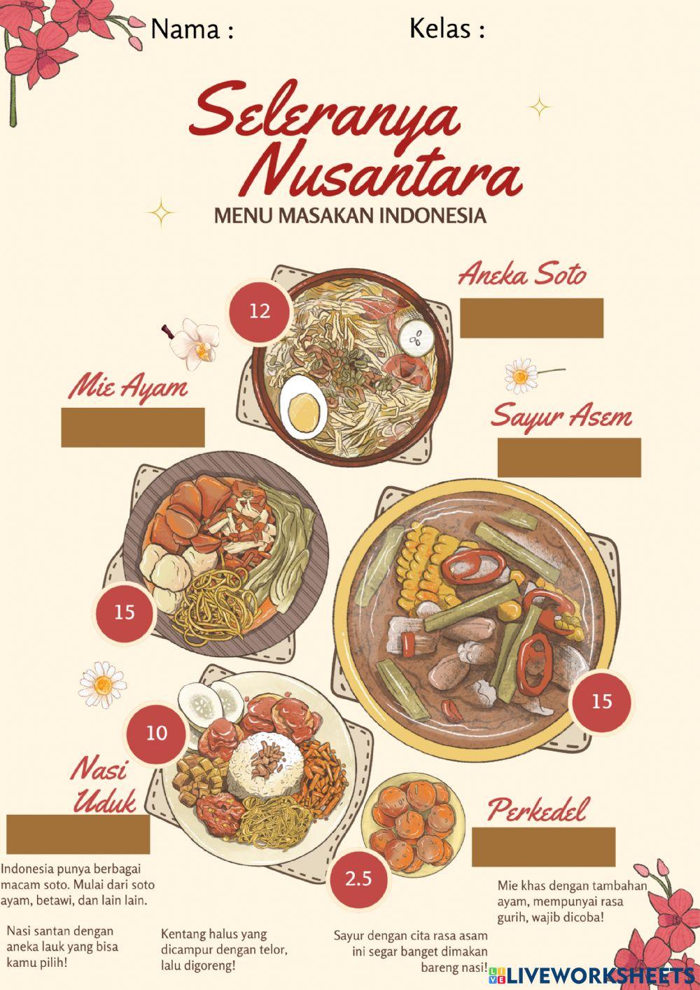 Traditional foods interactive worksheet | Live Worksheets