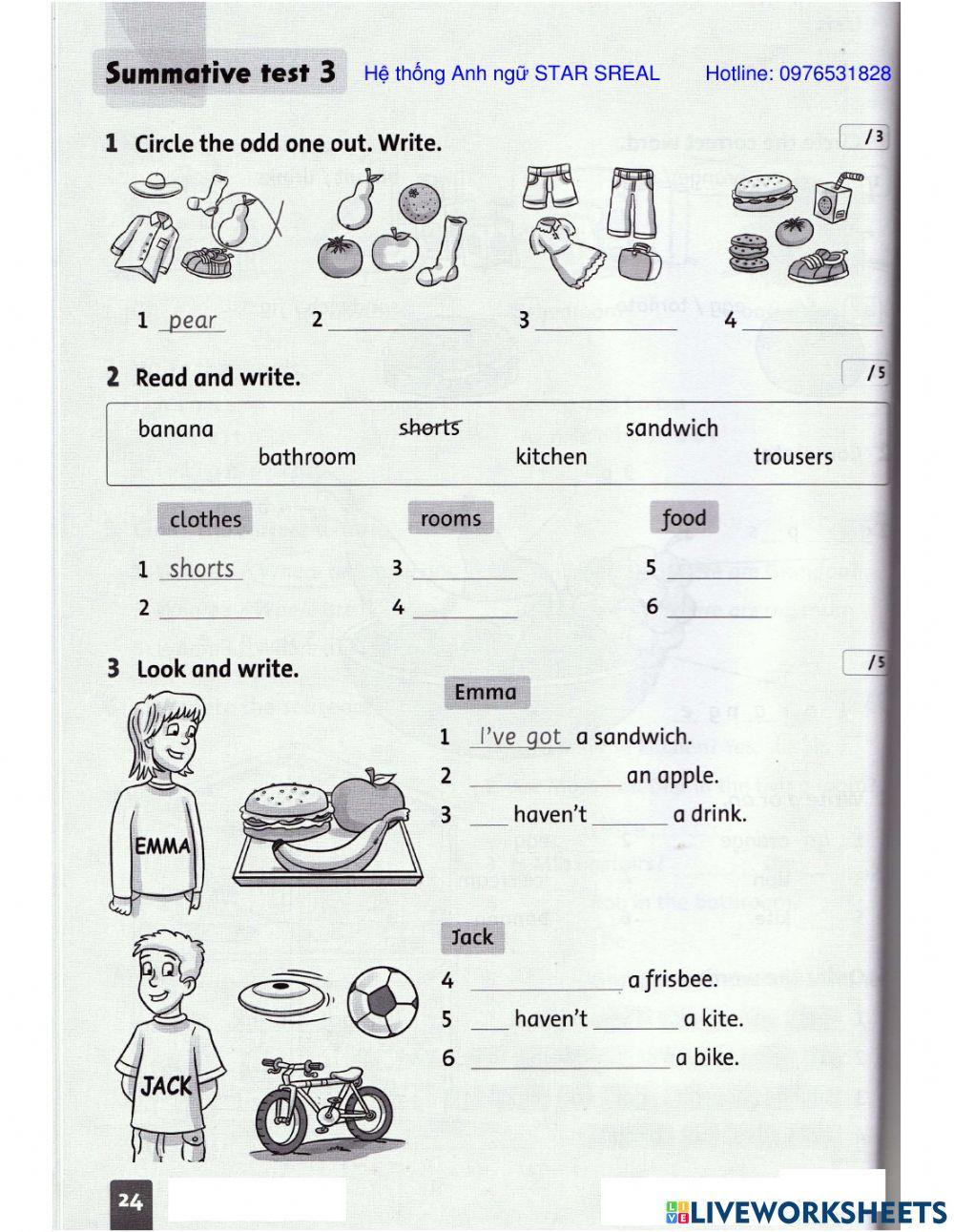 Fa1 sum test 3 worksheet | Live Worksheets