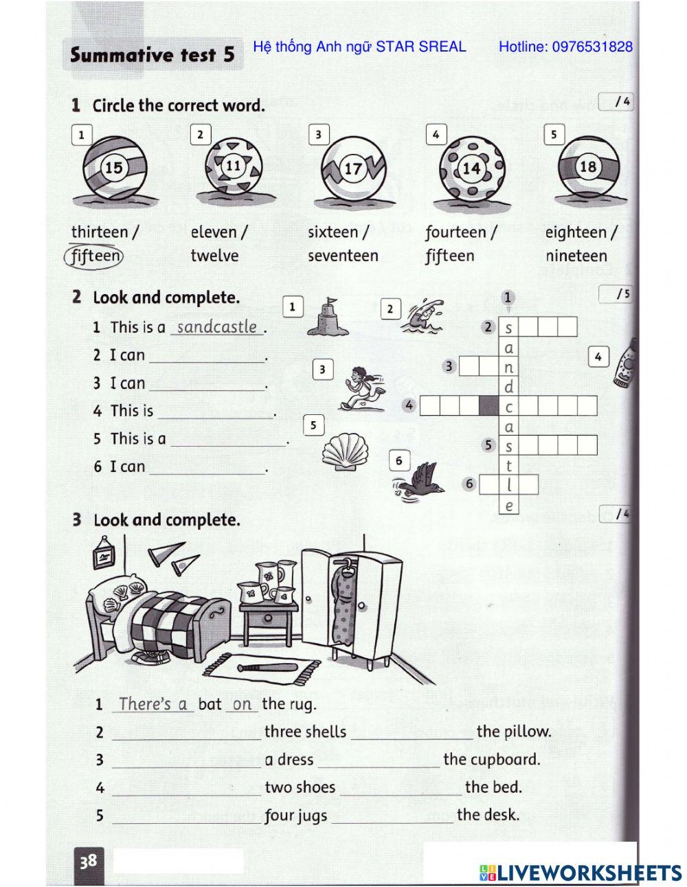 Fa1 sum test 5 worksheet | Live Worksheets