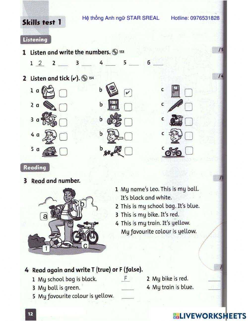 Fa1 skill test 1 worksheet | Live Worksheets