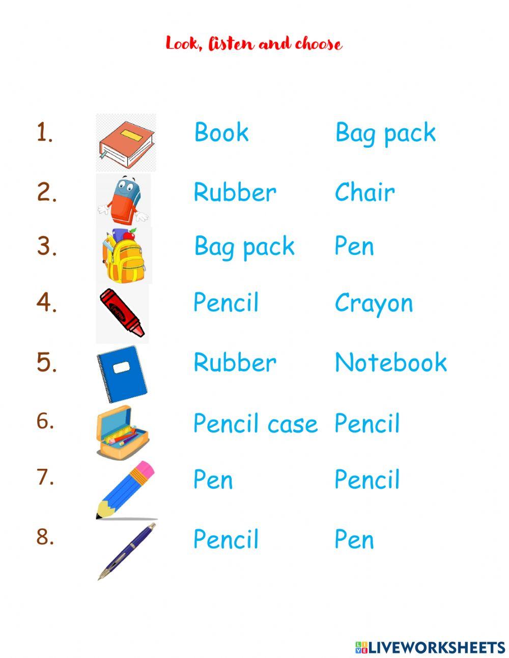 School things This is my... worksheet | Live Worksheets