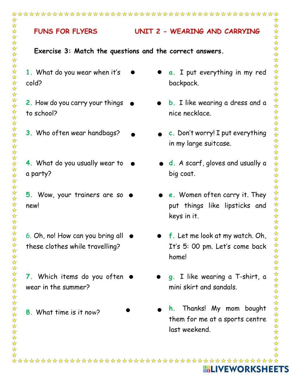 Fun for flyers … | Free Interactive Worksheets | 2148811