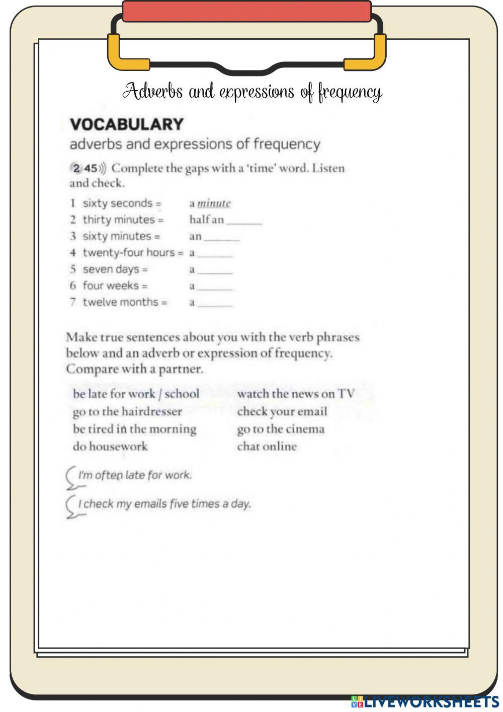 2149198 | Time expressions | dperezd | LiveWorksheets