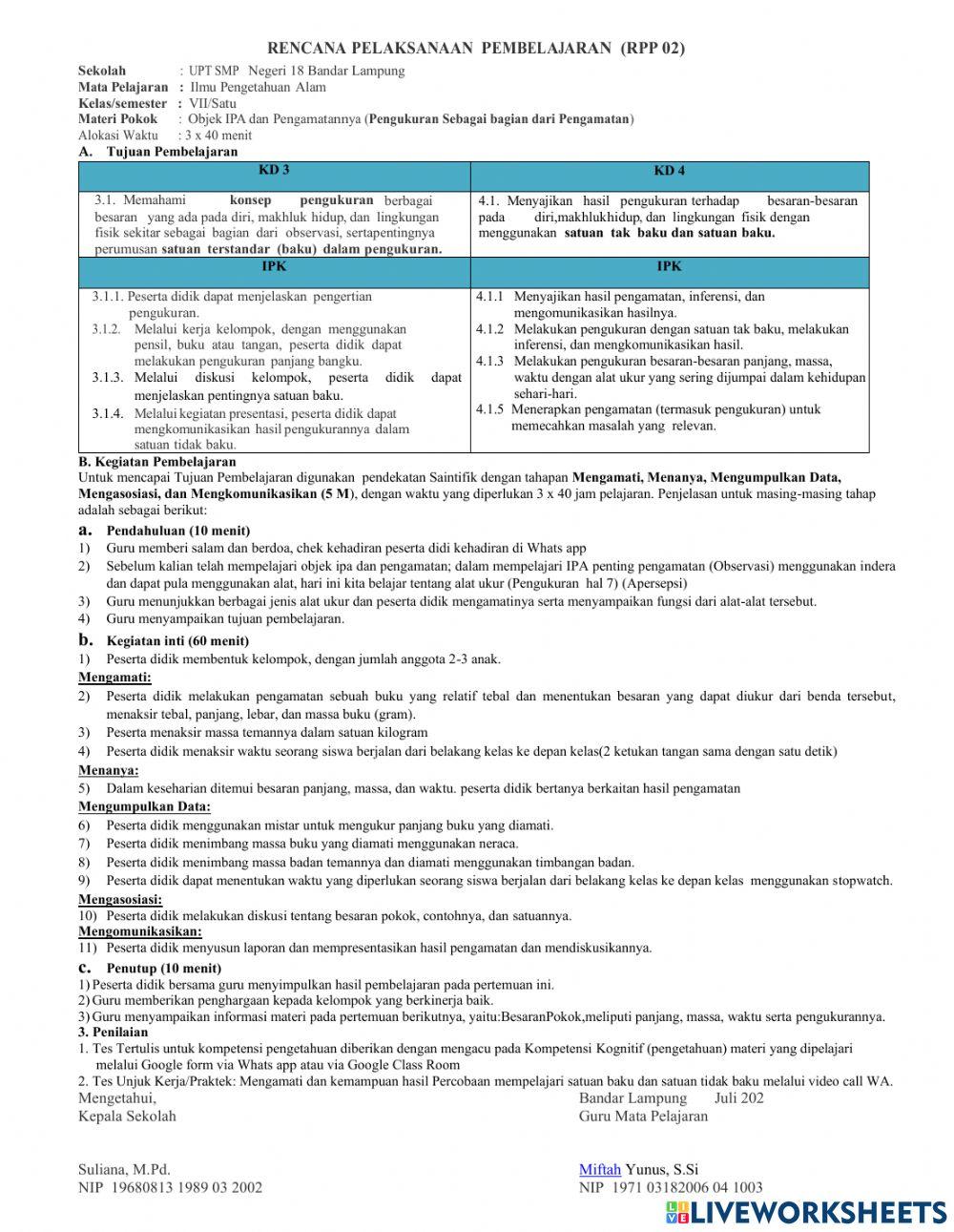 LKPD Pengukuran online pdf activity | Live Worksheets